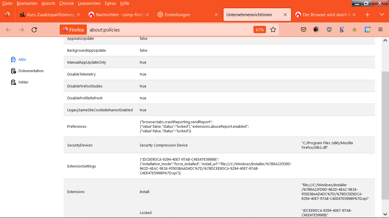 Der Browser wird durch Ihre Organisation verwaltet. - Firefox Allgemein ...