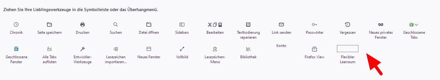 Symbolleiste anpassen - Zwischenraum - Individuelle Anpassungen - camp ...