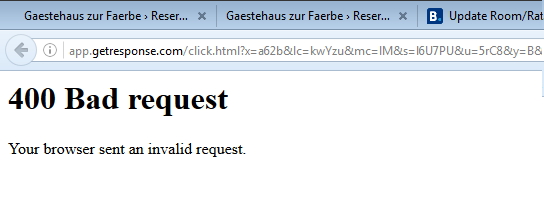 400 Bad request - Your browser sent an invalid request. - Firefox ...